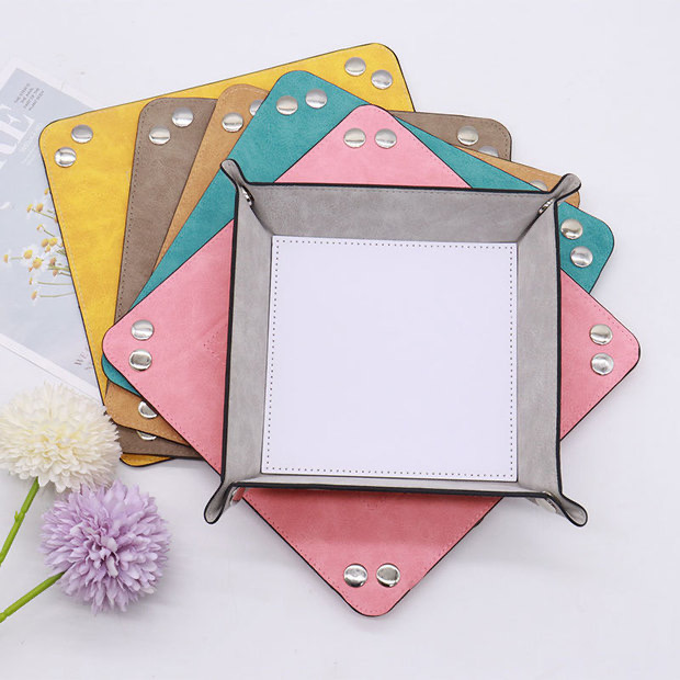 Faux Leather Sublimation Blank Storage Caddy Valet Tray