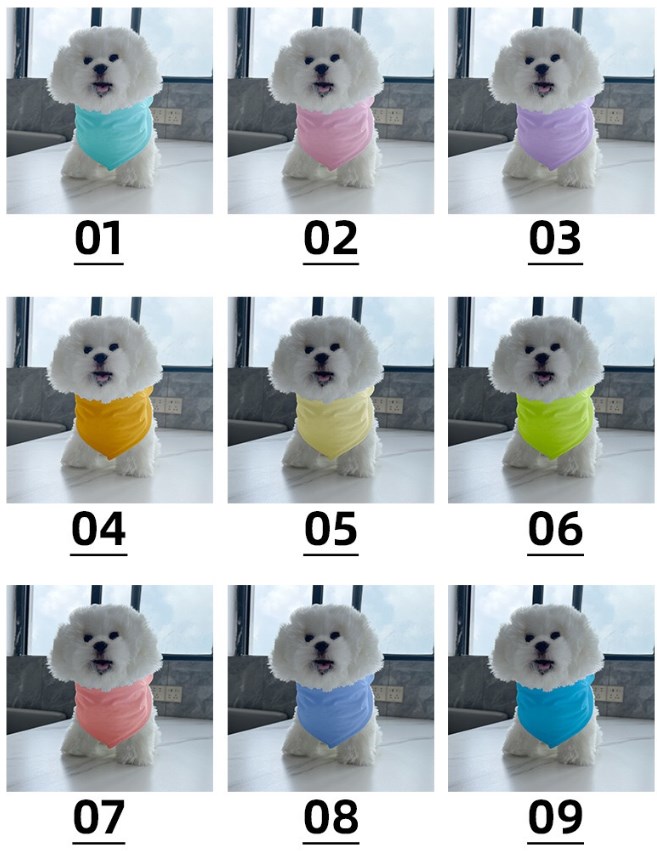 White Polyester Sublimation Dog Pet Bandana Scarf